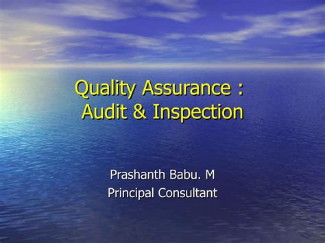 Quality Assurance Audit And Inspection Ppt