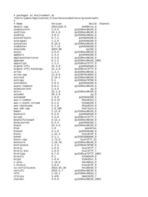Conda List Pdf Software Software Development