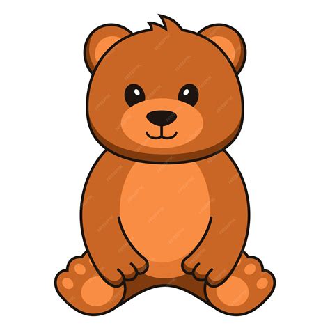 Ilustração De Urso Bonito Dos Desenhos Animados Vetor Premium