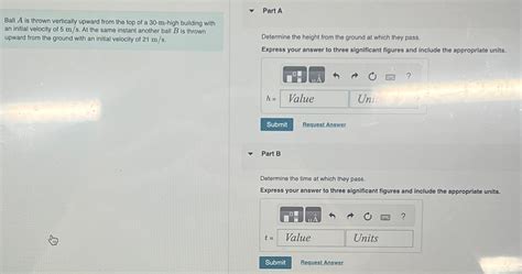 Solved Ball A Is Thrown Vertically Upward From The Top Of A