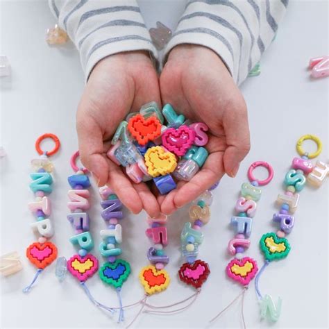 Godshop Diy 비즈 키링 만들기 Mbti 이니셜 키트 열쇠 고리 핫트랙스