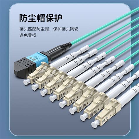 光纤跳线mpo Lc8芯 3米 多模om4万兆网线40g光模块集束光纤 Fmpl 8003 Mpo光纤跳线 胜为 光通信网络布线