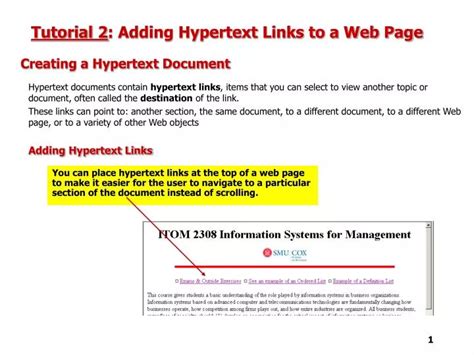 Ppt Tutorial 2 Adding Hypertext Links To A Web Page Powerpoint Presentation Id6118922