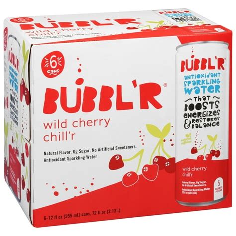 Bubblr Triple Berry Caffeinated Sparkling Water Antioxidant And Immune Support Zero Sugar 12