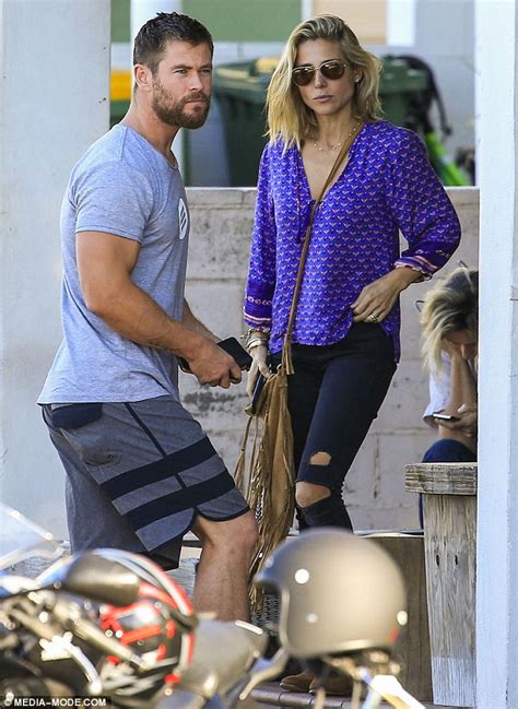 Chris Hemsworth Displays Bulging Biceps While Out With Elsa Pataky On