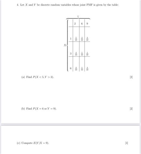 solved 4 let x and y be discrete random variables whose