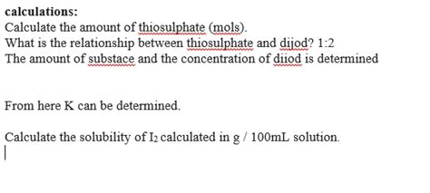 Solved Determination Of Equilibrium Constant For Iodine