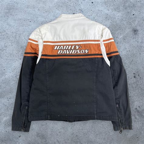 Harley Davidson Biker Jacket Y2k Harley Zip Up Depop