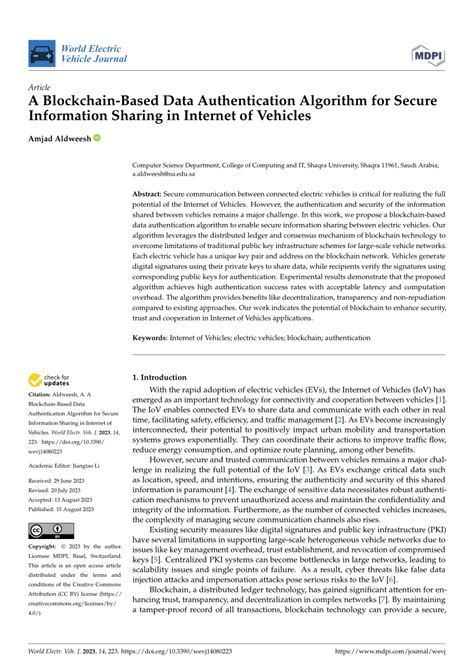 Pdf A Blockchain Based Data Authentication Algorithm For Secure Information Sharing In