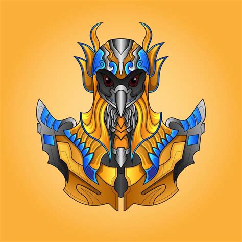 The Lord Of Horus Pharaoh God Face And Head Egyptian Eagle Esport Logo