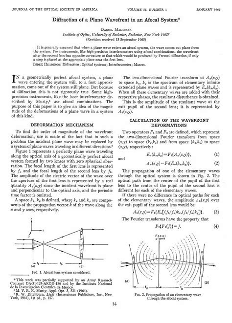 Pdf Diffraction Of A Plane Wavefront In An Afocal System Dokumentips