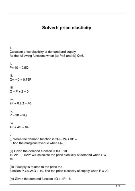 SOLUTION Solved Price Elasticity 1602521994 Studypool
