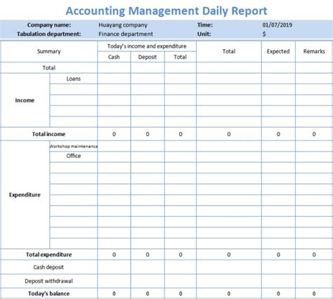Management Accounts Excel Template