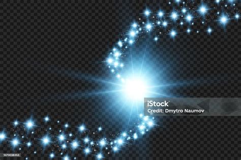 투명한 배경에 혜성 밝은 별 별이 빛나는 아름다운 길 유성 혜성 꼬리 유성이 날아갑니다 공간 객체 반짝이에 대한 스톡 벡터 아트 및 기타 이미지 Istock