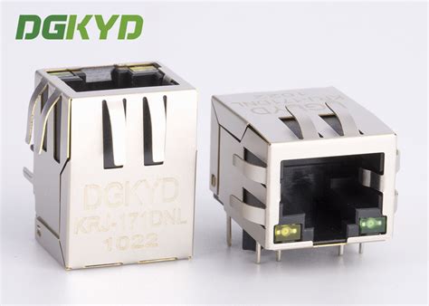 Right Angle Integrated RJ Single Port Female Jack With Magnetics P C For Router