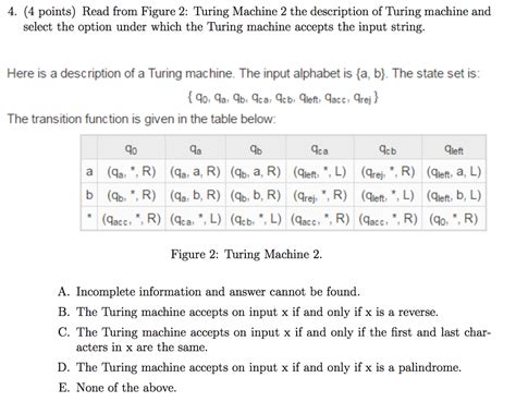 Solved 3 4 Points Read From Figure 1 Turing Machine 1