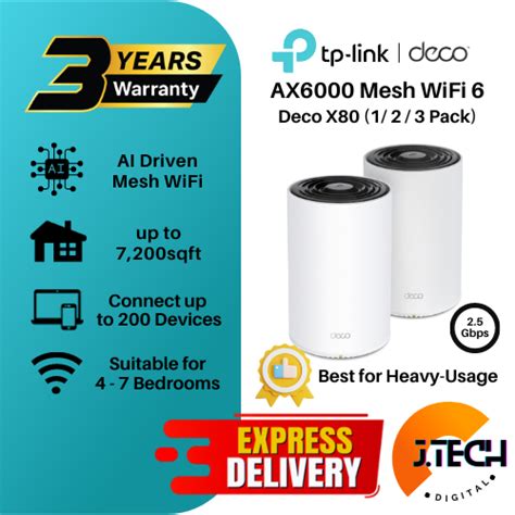 Tp Link Deco X Ax Whole Home Ai Driven G Dual Band Mesh Wifi Router System With