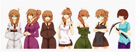 Minecraft Girls Mobs Villager Png Download Minecraft Mobs As Anime