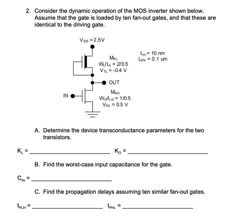 2 consider the dynamic operation of the mos inverter