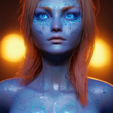 Upper Body Shot Beautiful Woman Pretty Face Perfect Naked Br Arthub Ai