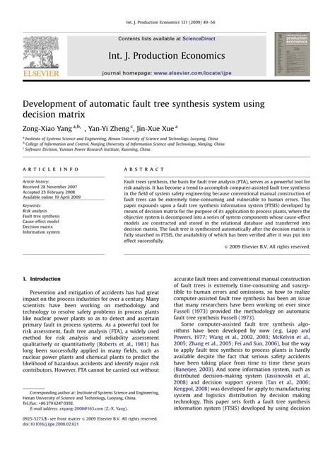 Pdf Development Of Automatic Fault Tree Synthesis System Using