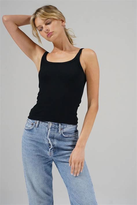 Lna Timeless Ribbed Tank In Black In 2024 Lna Clothing Lna Tank