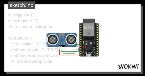 Ultrasonic Distance Sensor Wokwi Esp32 Stm32 Arduino Simulator
