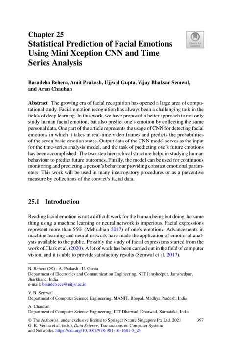 Pdf Statistical Prediction Of Facial Emotions Using Mini Xception Cnn