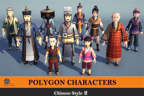 Polygoncharactersfantasychinesestyle2 Characters Unity Asset Store