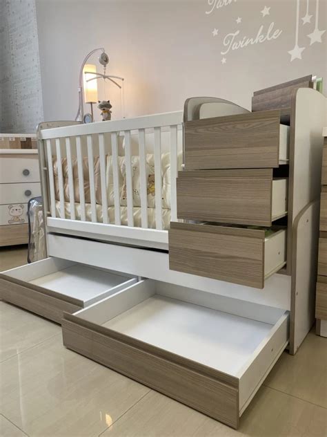 Бебешка кошара Луна и скрин Орсо бял северен дъб