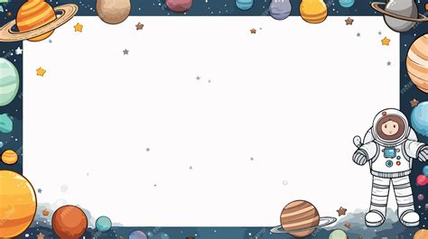 Astronaut In Space Border Template For Creative Designs Premium Ai