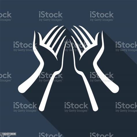 손 아이콘 긴 그림자와 격리입니다 평면 디자인입니다 벡터 일러스트 레이 션 개념에 대한 스톡 벡터 아트 및 기타 이미지 개념 계약서 도움의 손길 Istock