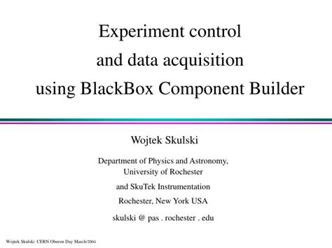 Ppt Experiment Control And Data Acquisition Using Blackbox Component