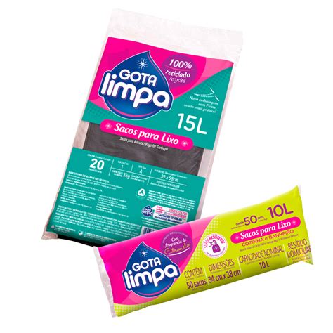 Sacos Para Lixo Reciclados E Sustentáveis Gota Limpa