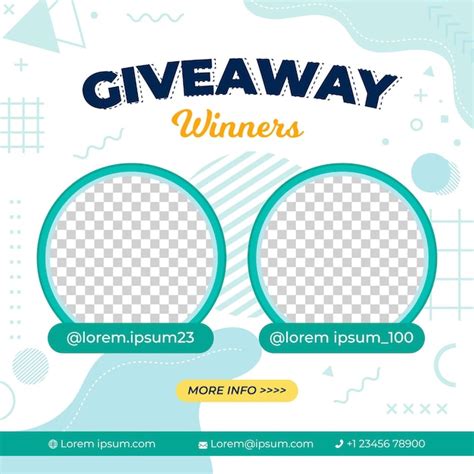 Premium Vector Giveaway Winner Announcement With Two Winner For Social Media Post Banners Template