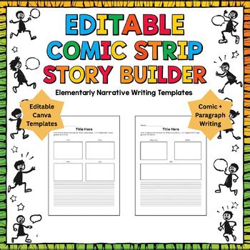 Editable Comic Strip Story Builder Elementary Narrative Writing Templates