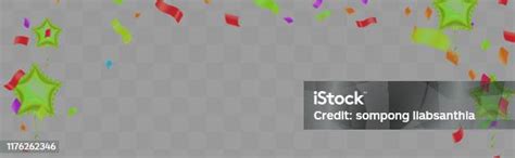 다채로운 생일 축하합니다 풍선 헤더 배경 색종이 및 선물 상자 생일 축하를위한 디자인 템플릿이있는 공지 사항 3차원 형태에 대한 스톡 벡터 아트 및 기타 이미지 Istock