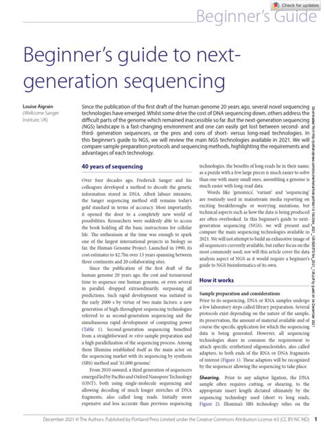 beginners guide to next generation sequencing pdf