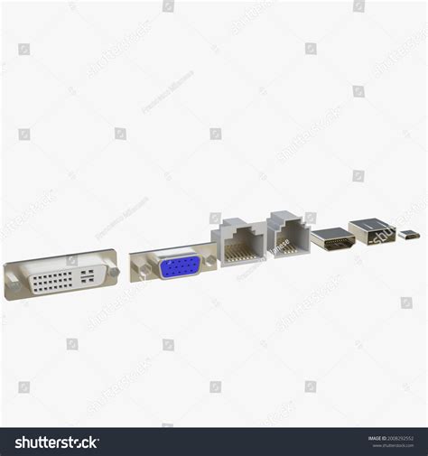 D Rendering Illustration Some Computer Ports Stock Illustration Shutterstock