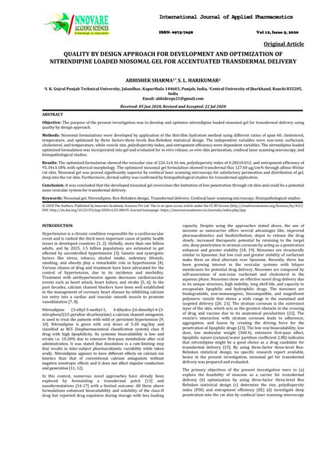 Pdf Quality By Design Approach For Development And Optimization Of Nitrendipine Loaded