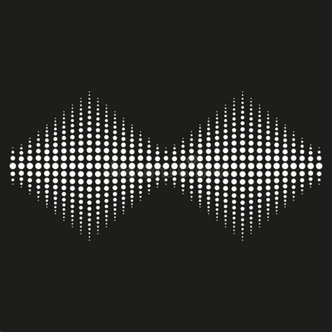 Halftone Wave Pattern Dotted Sound Visualization Abstract Audio Waveform Vector Graphic Stock