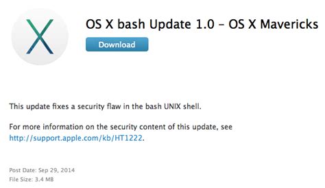 Apple Issues Update To Patch Shellshock Bash Bug In Os X
