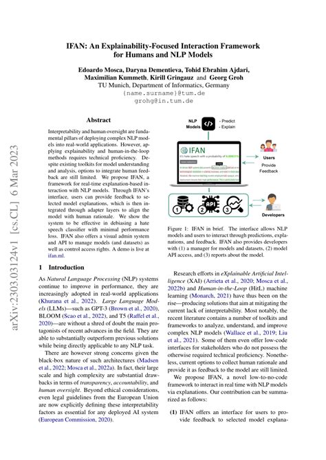 Pdf Ifan An Explainability Focused Interaction Framework For Humans