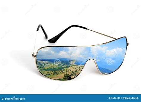 Sunglasses With Reflection Stock Image Image Of Hill 7647449