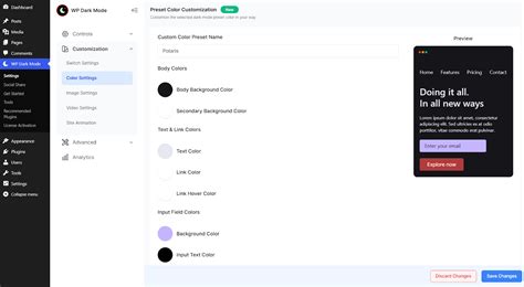 How To Build Your Custom Color Preset In Dark Mode Wppool