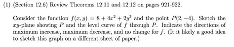 Solved Consider The Function F X Y 8 4x 2 2y 2 And The