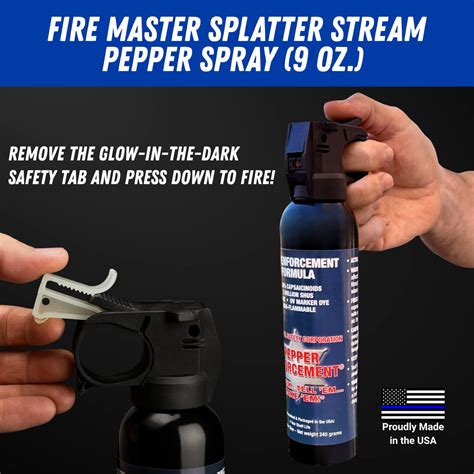 Pepper Enforcement® Splatter Stream Pepper Spray 9 Oz Canister