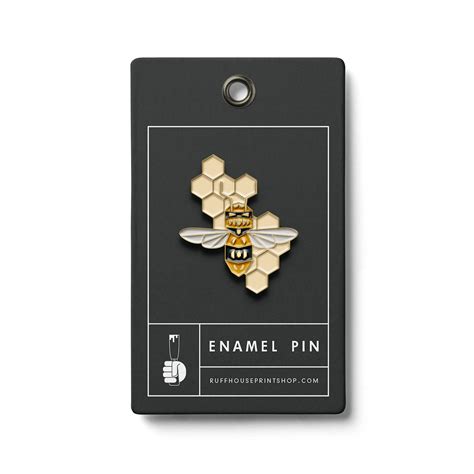 Honey Bee Enamel Pin Ruff House Print Shop