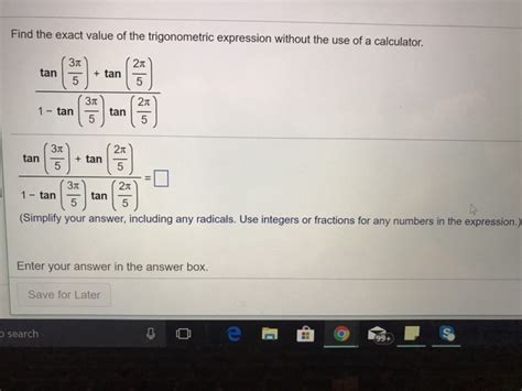 Solved Find The Exact Value Of The Trigonometric Expression