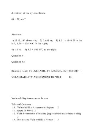 Introductory Physics Electrostatics Practice Problems Spring S Docx